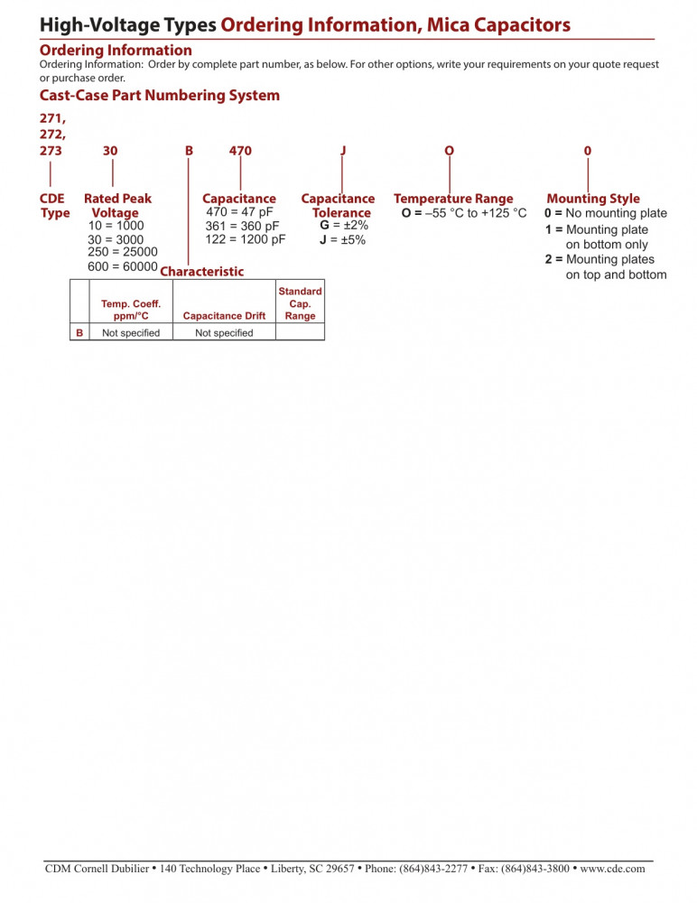 CDE transmitting mica capacitor document page 8