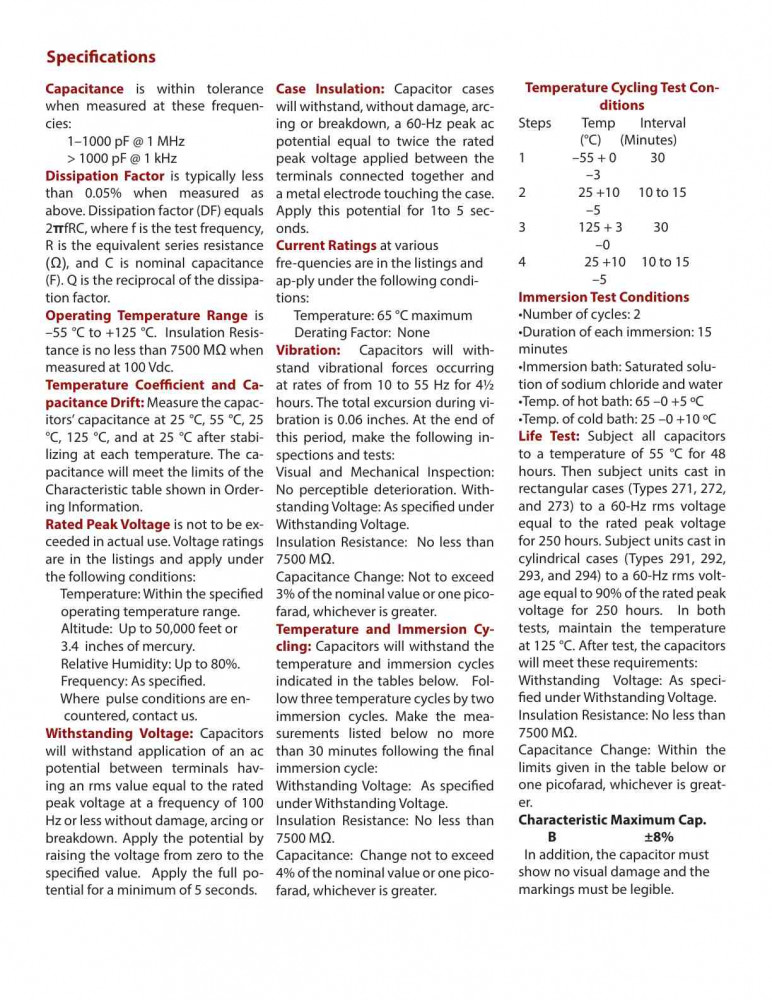 CDE transmitting mica capacitor document page 9
