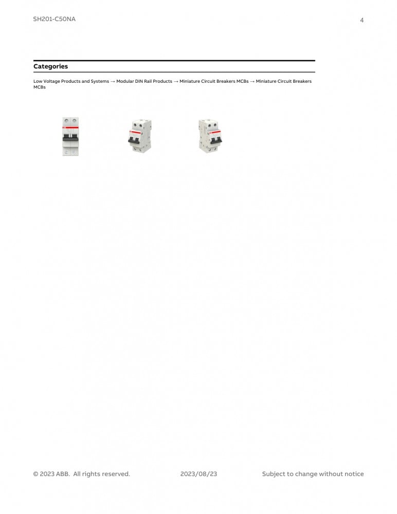 SH201-C50NA technical document page 4