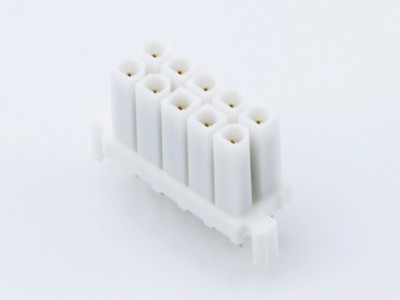 Mini-Fit Plus PCB Receptacle, 4.20mm Pitch, Dual Row, Vertical, Blind Mating, 14 Circuits, with Snap-in Plastic Peg PCB Lock, PA Polyamide Nylon 6/6, UL 94V-2, Select Gold (Au) Over Nickel (Ni) Plating