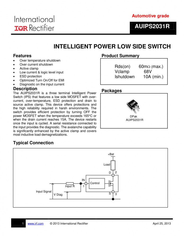 AUIPS2031R datasheet page 1
