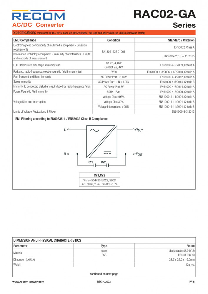 RAC02-05SGA technical document page 5