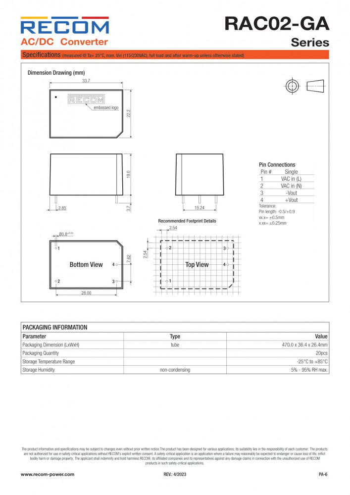 RAC02-05SGA technical document page 6