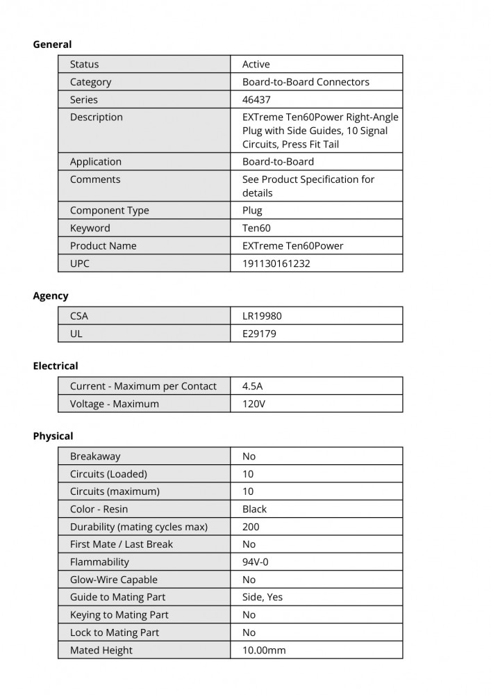 MOLEX 464373127 technical document page 2
