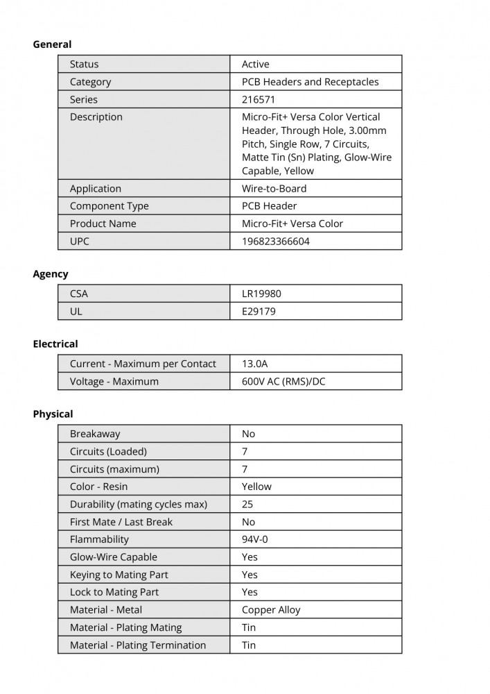 MOLEX 2165711047 technical document image, page 2