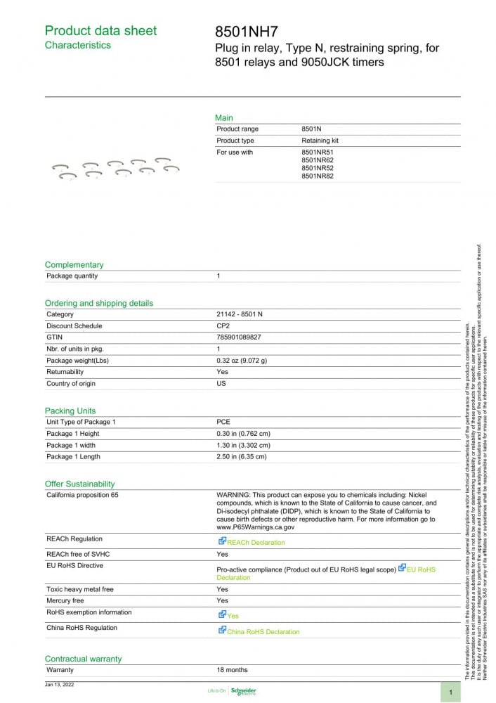 8501NH7 technical document preview