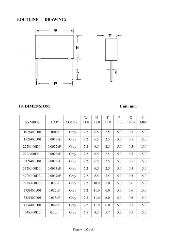 Jimson MEB specification page 7