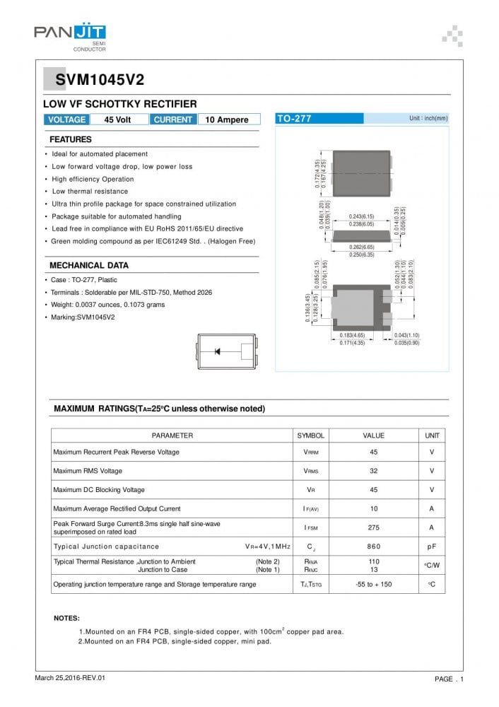 SVM1045V2 datasheet page 1