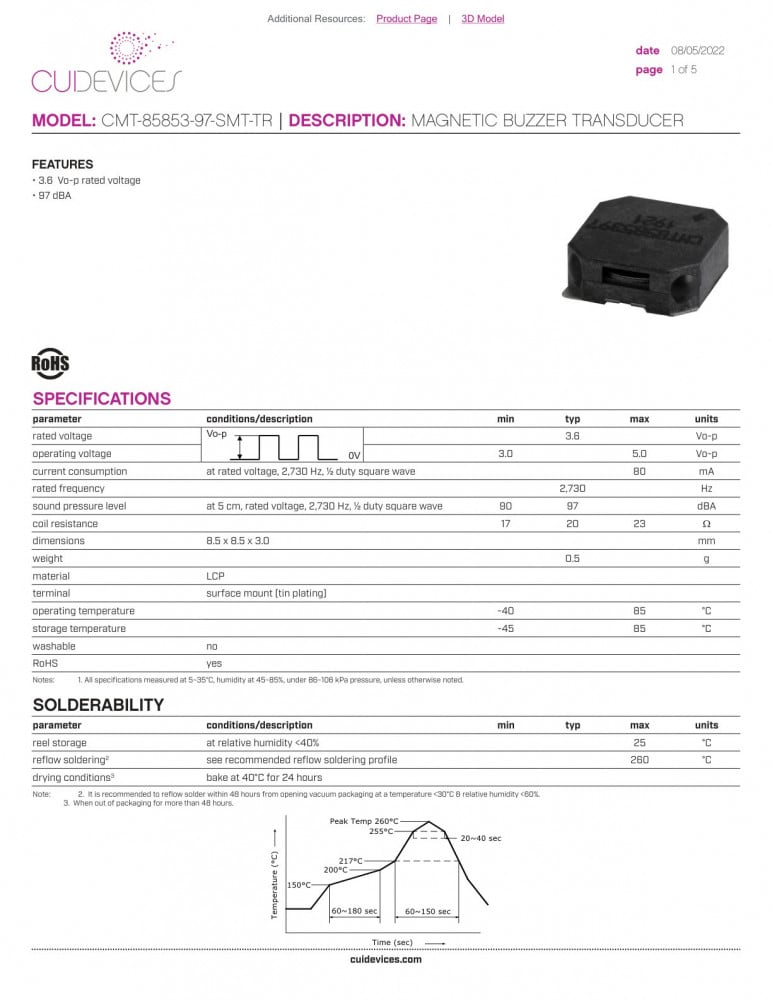 CMT-85853-97-SMT-TR datasheet page 1