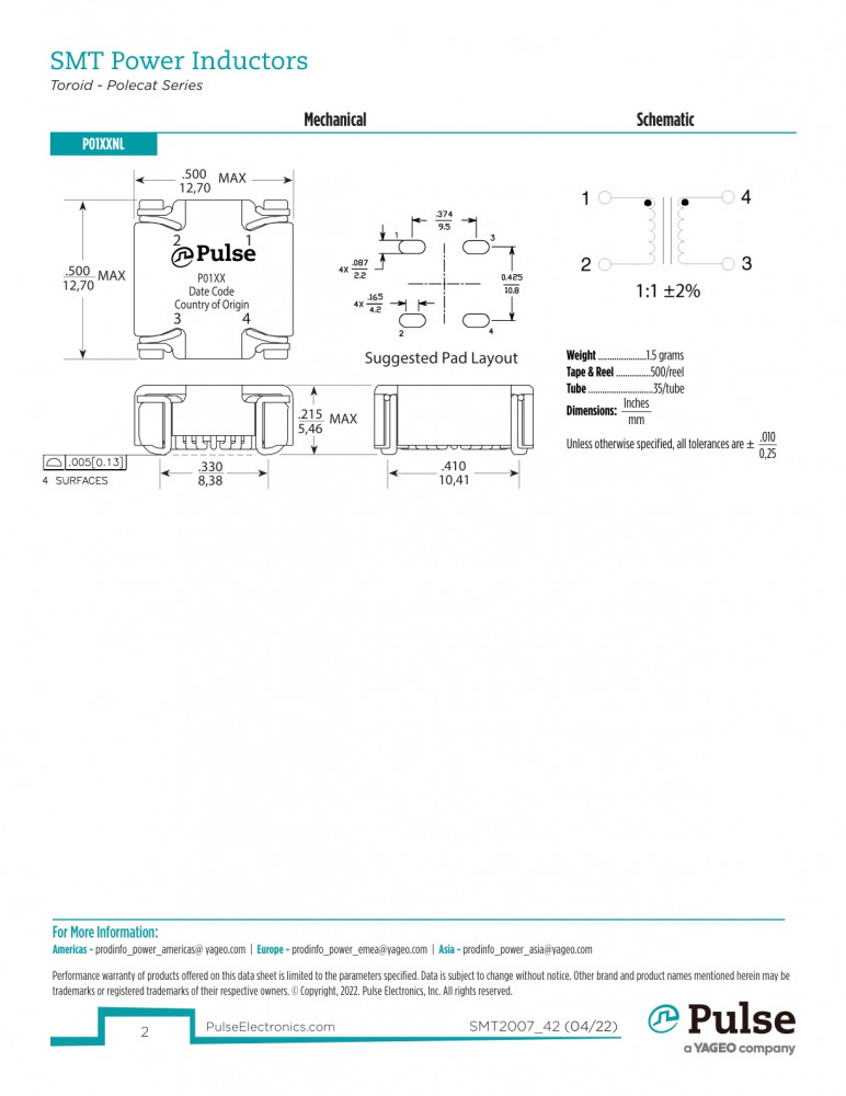 PULSE P0177NLT datasheet page 2