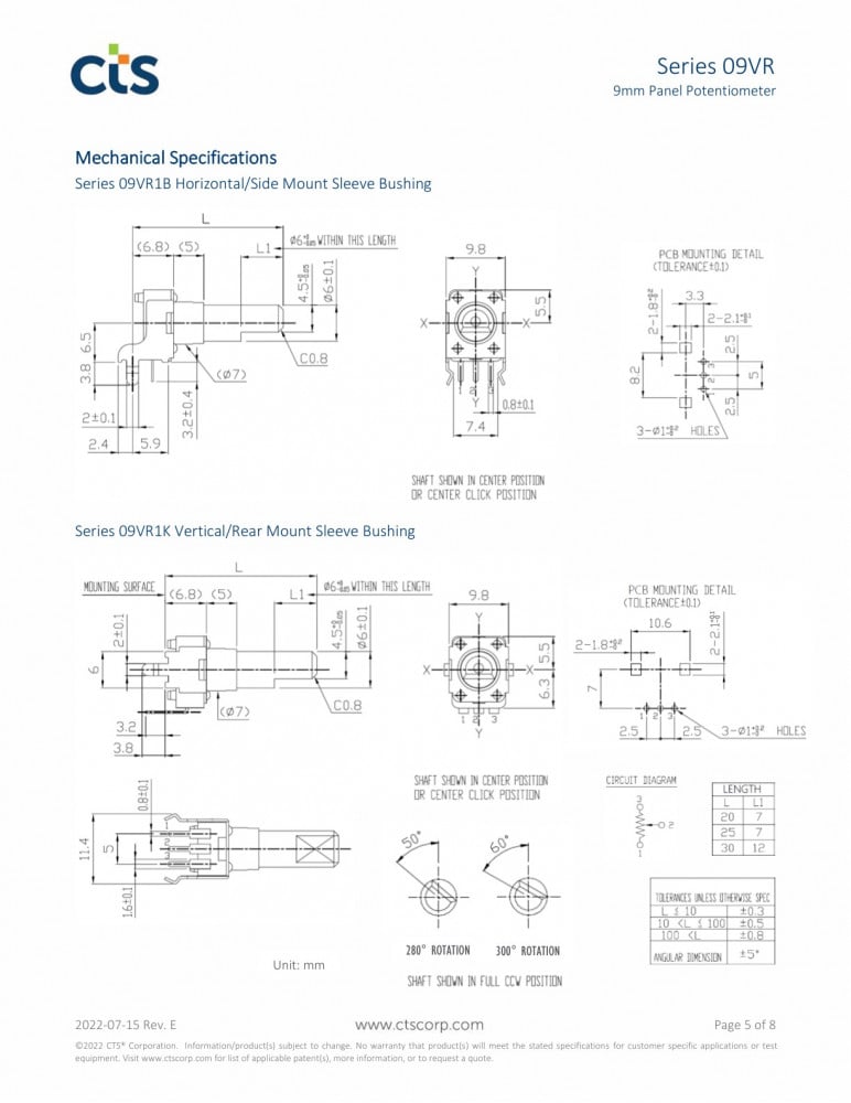 CTS 09VR datasheet page 5