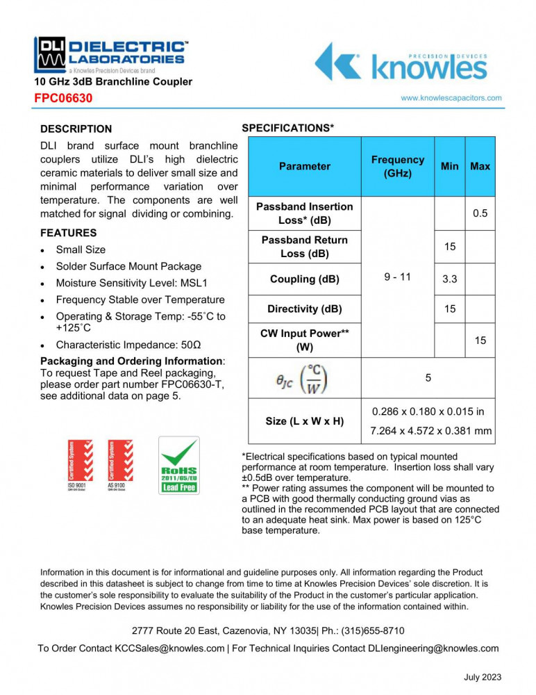 FPC06630 datasheet page 1