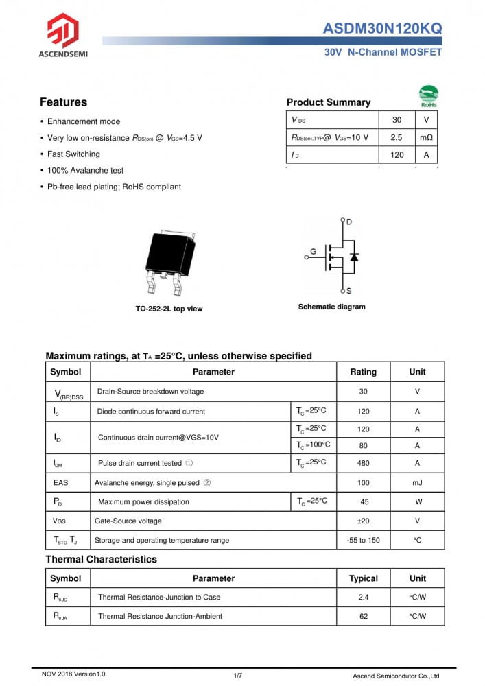 ASDM30N120KQ-R datasheet page 1