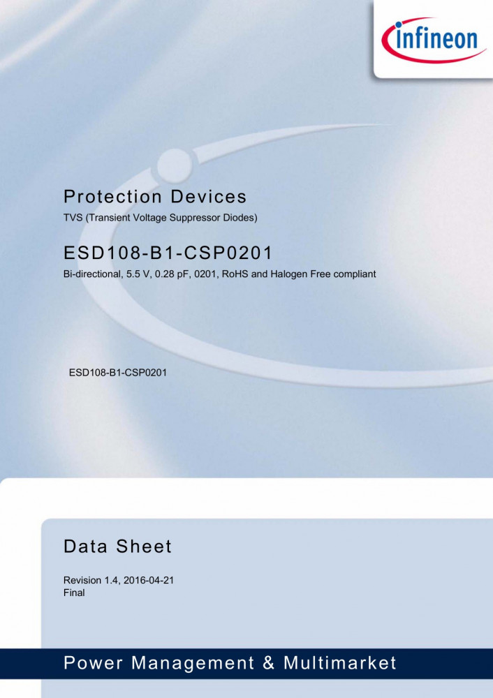 Infineon ESD108-B1-CSP0201 datasheet page 1