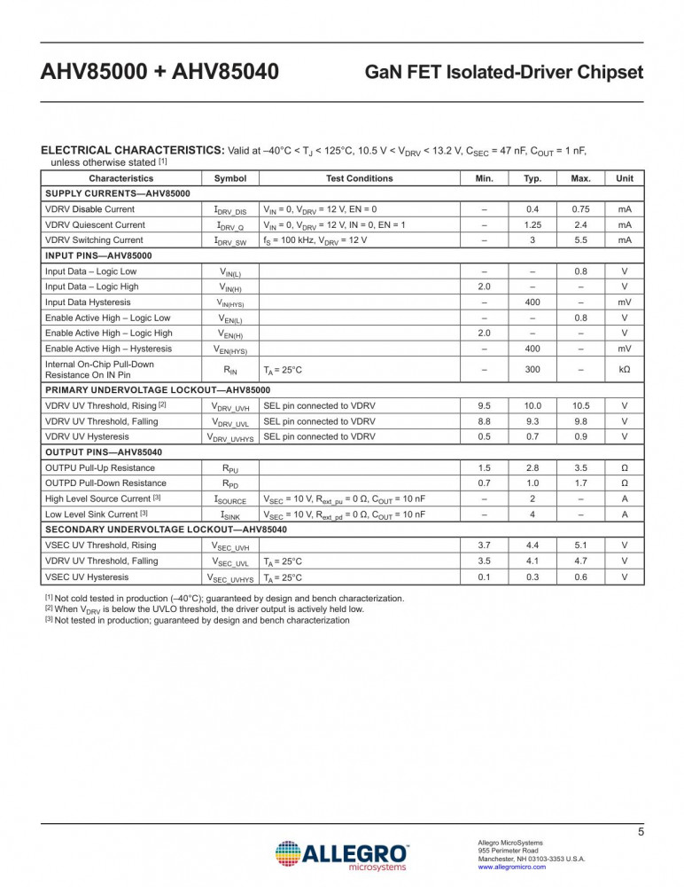 AHV85040 datasheet page 5