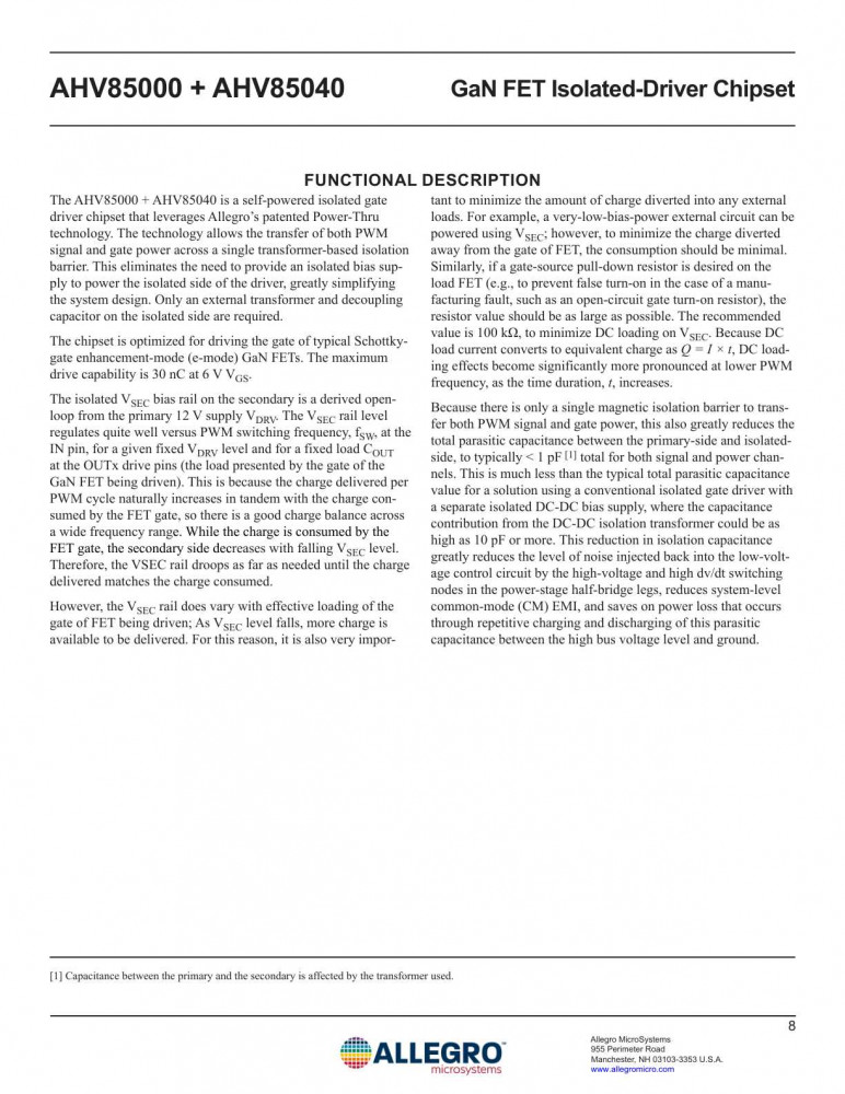 AHV85040 datasheet page 8