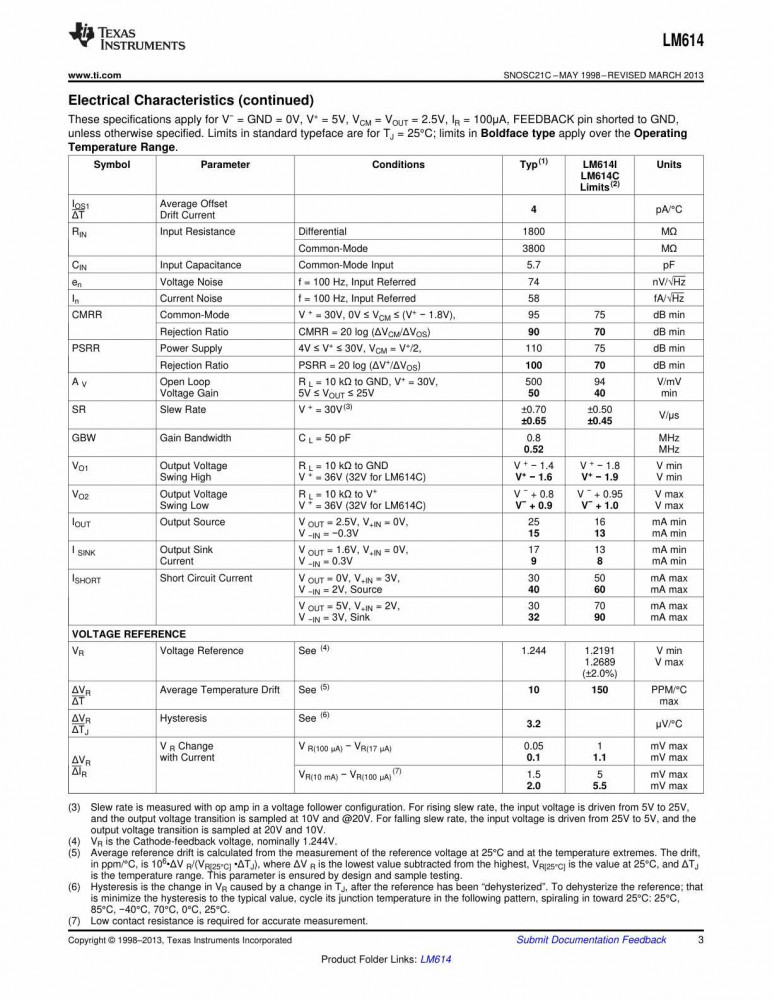 LM614 technical document page 4