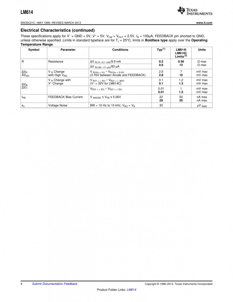 LM614 technical document page 5