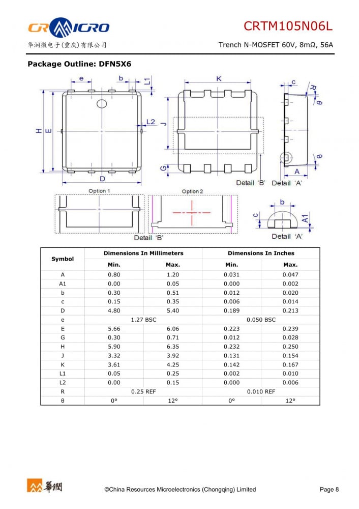 CRTM105N06L datasheet page 8