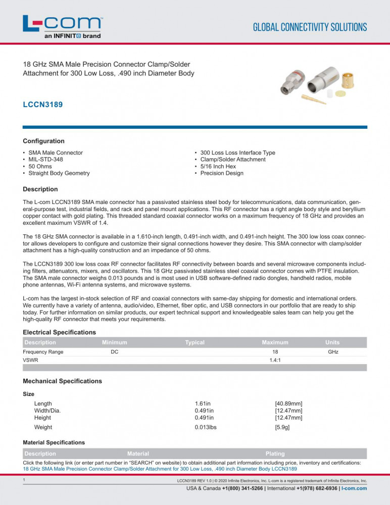LCCN3189 technical document page 1