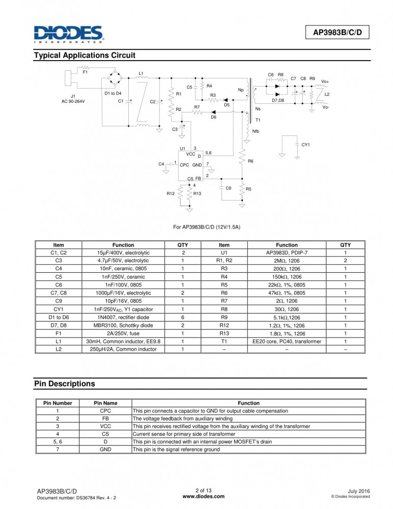 AP3983CMTR-G1 datasheet page 2