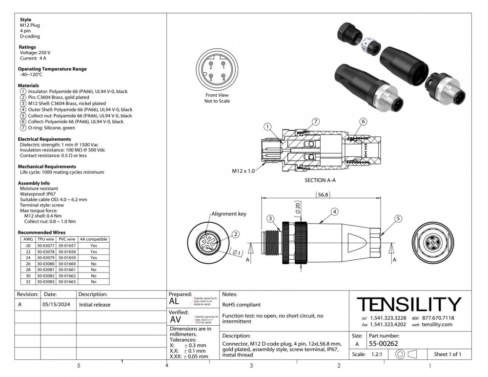 Tensility 55-00262 product drawing
