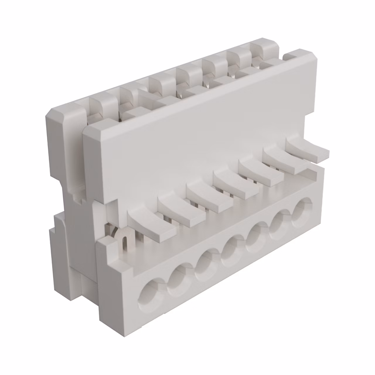 Appli-Mate RAST 2.5 IDT Housing, 2.50mm Pitch, Direct/Indirect, Female, 7 Circuits, All Position Keys Removed, Polarizing Rib Between Circuits 2 and 3 for sale