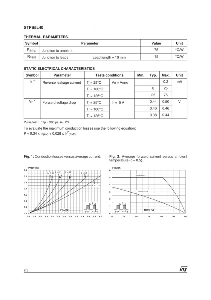 STPS5L40 datasheet page 2