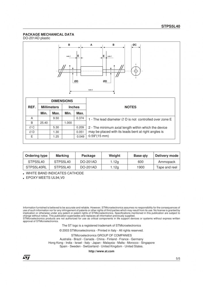 STPS5L40 datasheet page 5