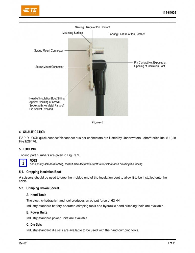 TE Connectivity RAPID LOCK specification page 8