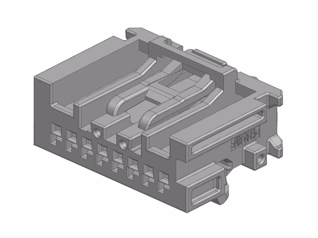 Mini50 Unsealed Receptacle, Single Row, UL 94 HB, with CPA, 8 Circuits, Polarization Option B, Gray