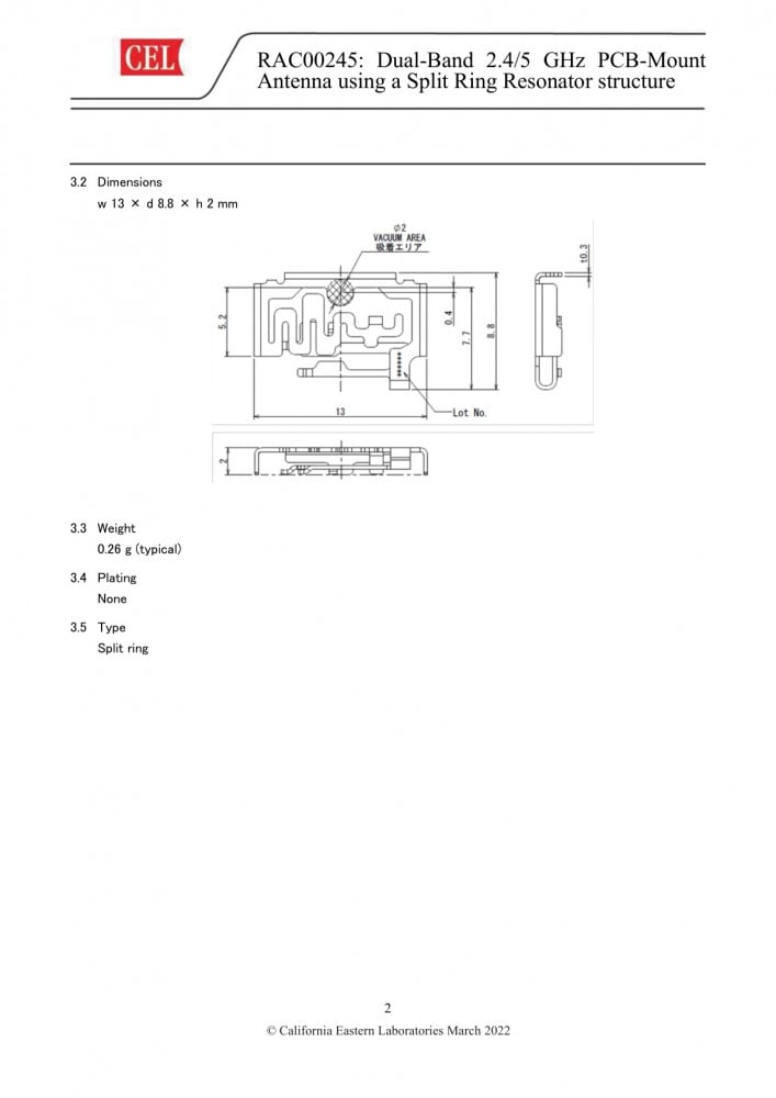 RAC00245-R datasheet page 2