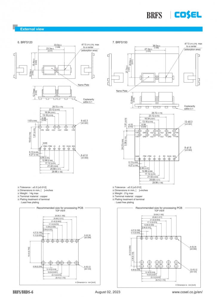 Cosel BRDS-series datasheet page 6