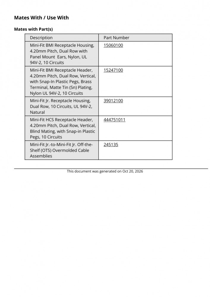 Molex Mini-Fit Plus HCS specification page 4