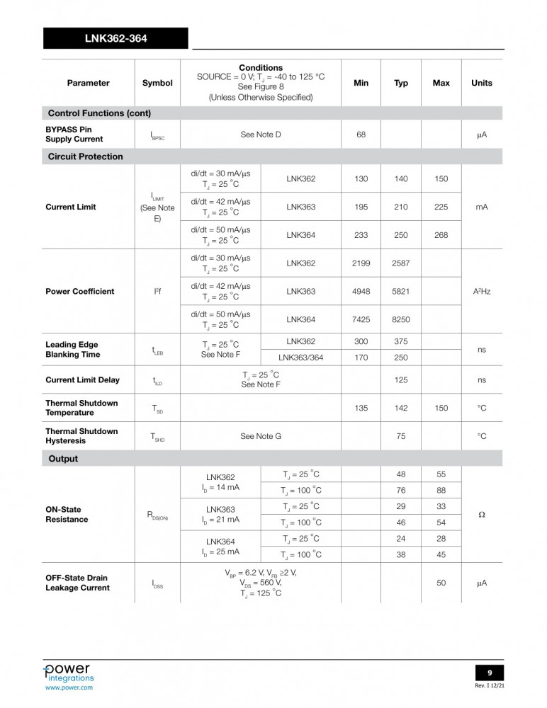 LNK364PG datasheet page 9