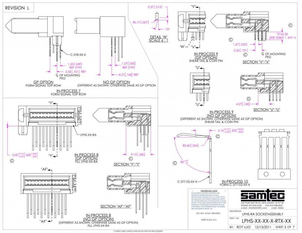Samtec LPHS drawing page 5