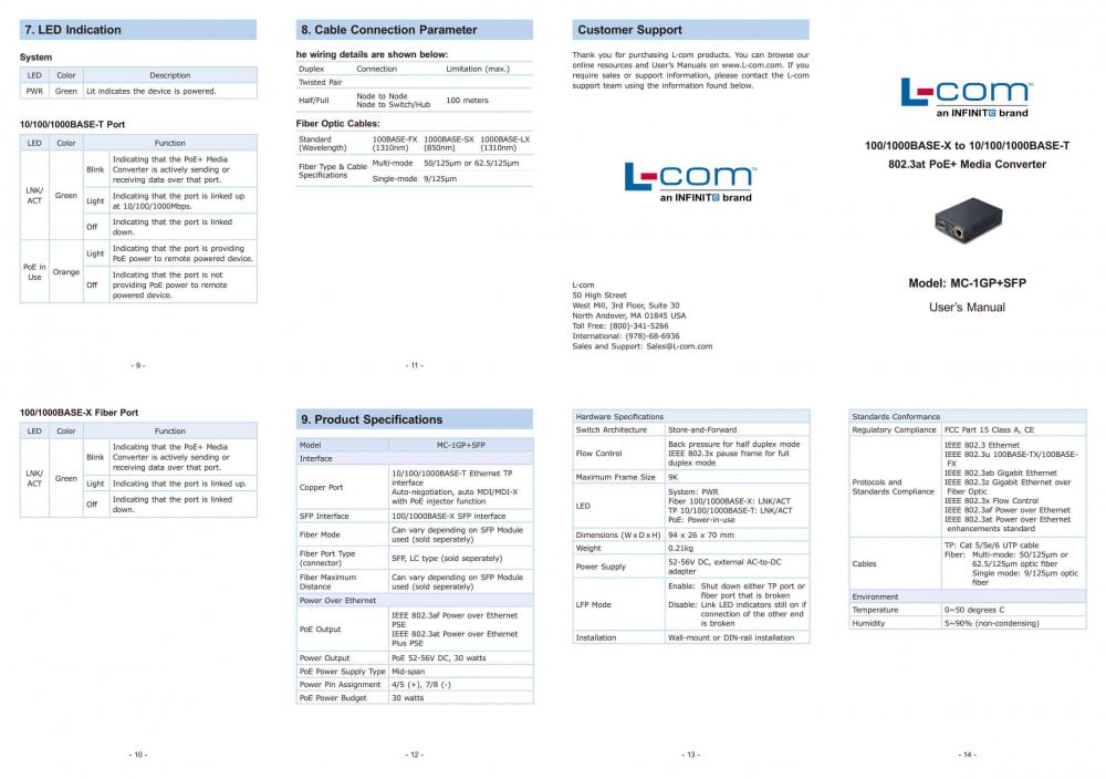 MC-1GP+SFP product documentation page 2