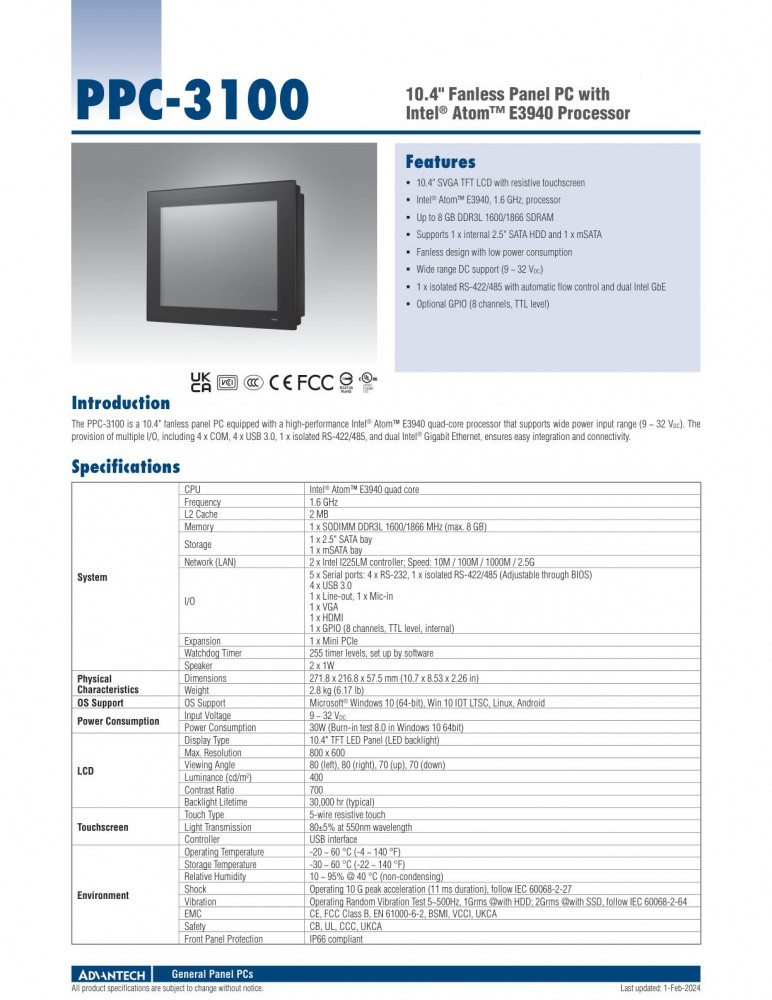 PPC-3100 document page 1