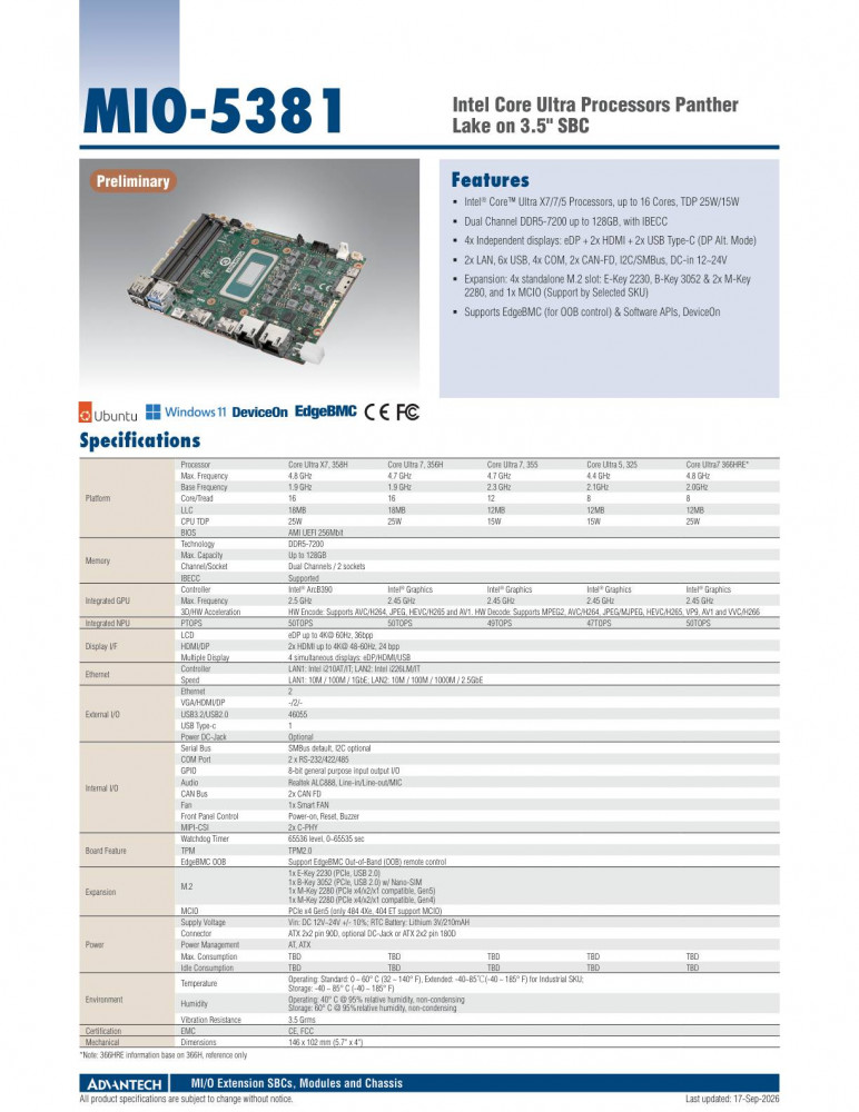 MIO-5381 technical document page 1