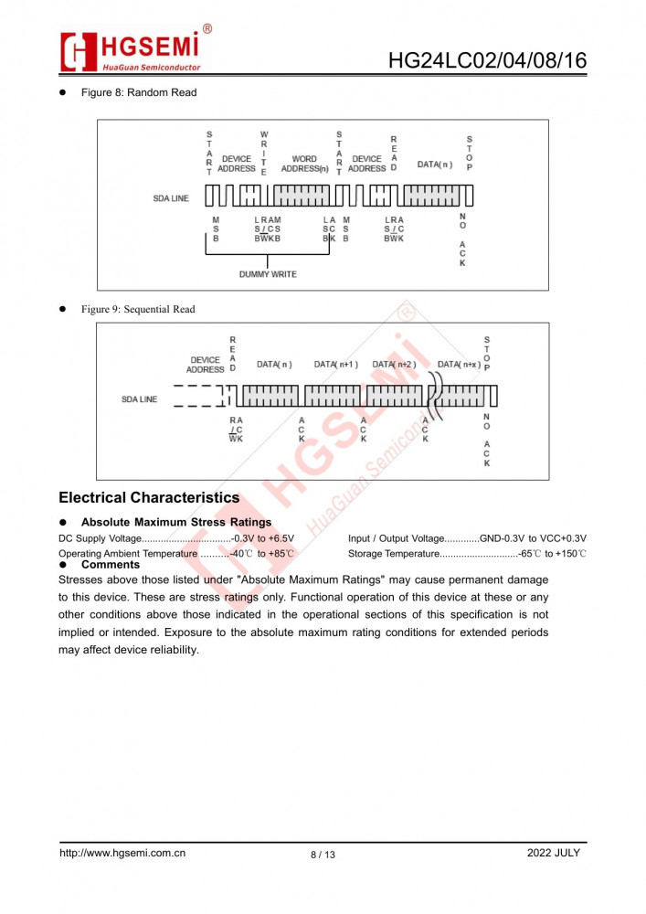 HG24LC02M/TR datasheet page 8