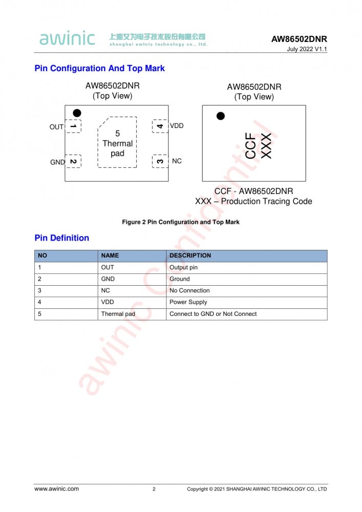 AW86502DNR datasheet page 2