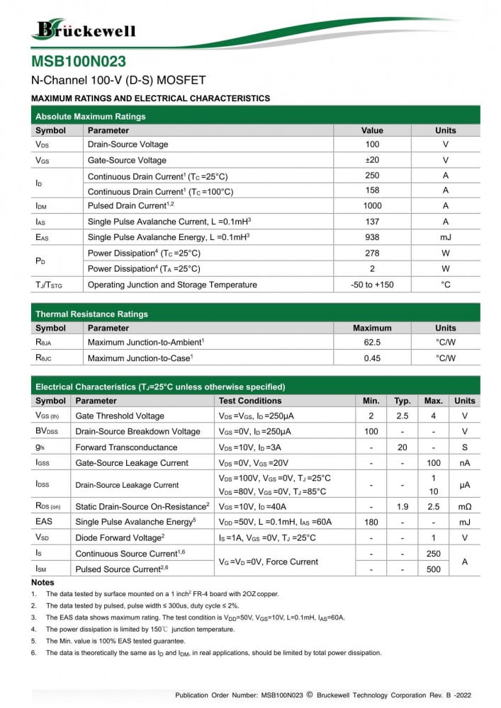 MSB100N023 datasheet page 2