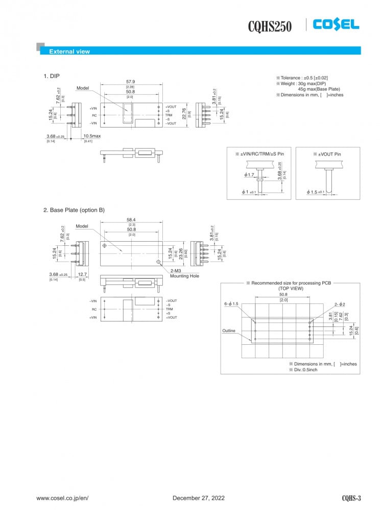 CQHS-series datasheet page 3