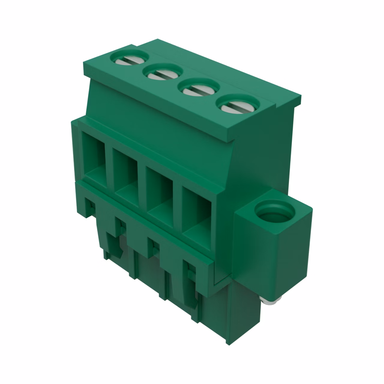 5.00mm Pitch Eurostyle Vertical Plug, with Retention Screws and Standard  Imprinting, Front Wire Entry, Green Housing, 4 Circuits for sale