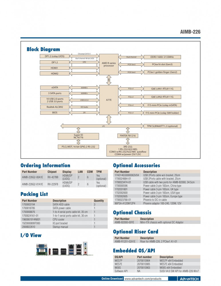 AIMB-226G2-00A1E datasheet page 2