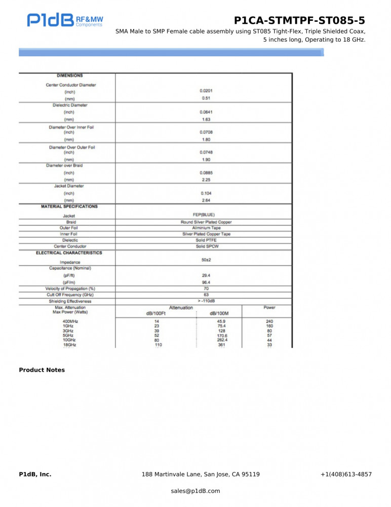 P1CA-STMTPF-ST085-5 technical document page 3