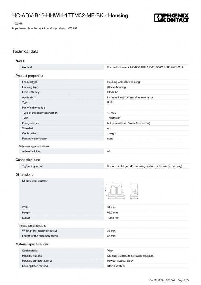 Phoenix Contact 1420918 product documentation page 2
