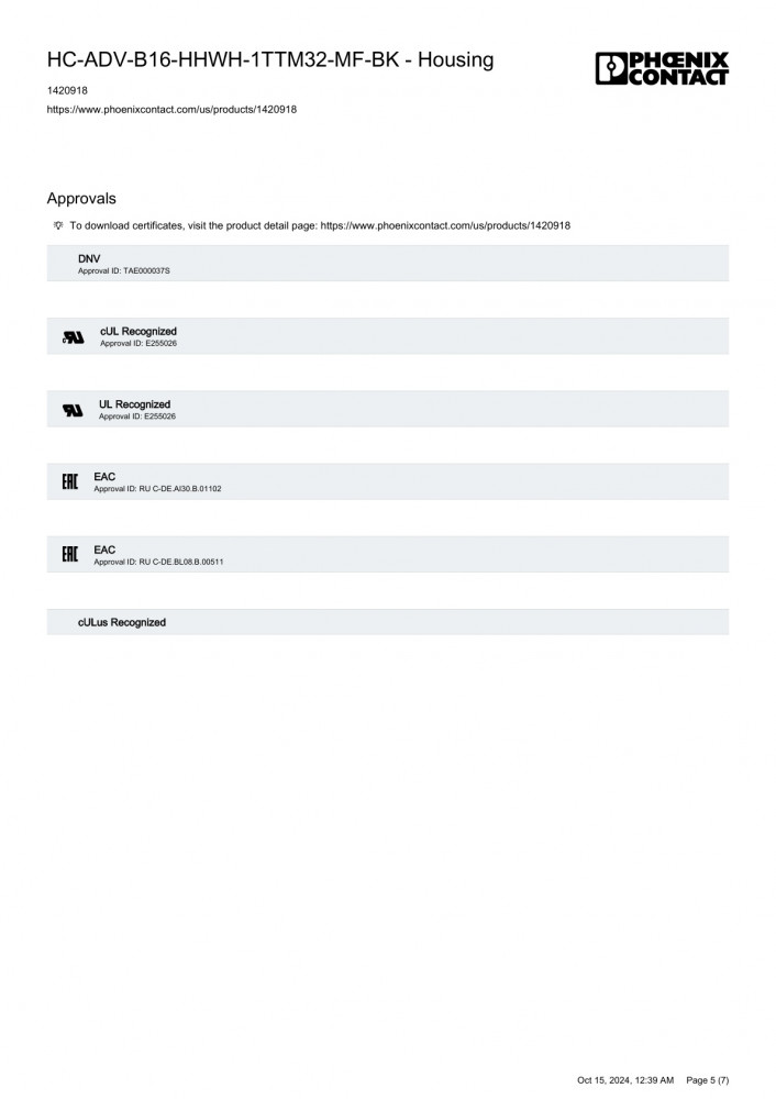 Phoenix Contact 1420918 product documentation page 5