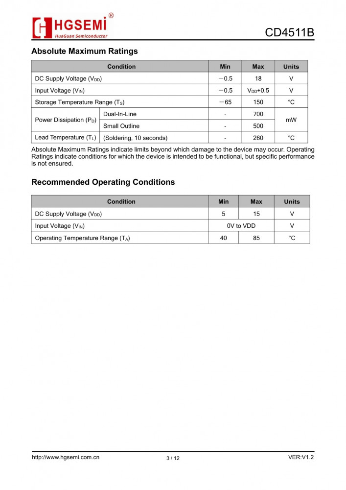 CD4511B datasheet page 3