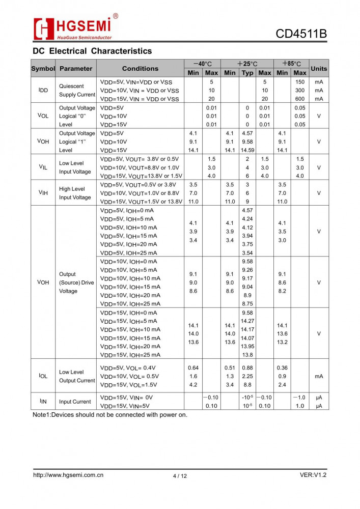 CD4511B datasheet page 4